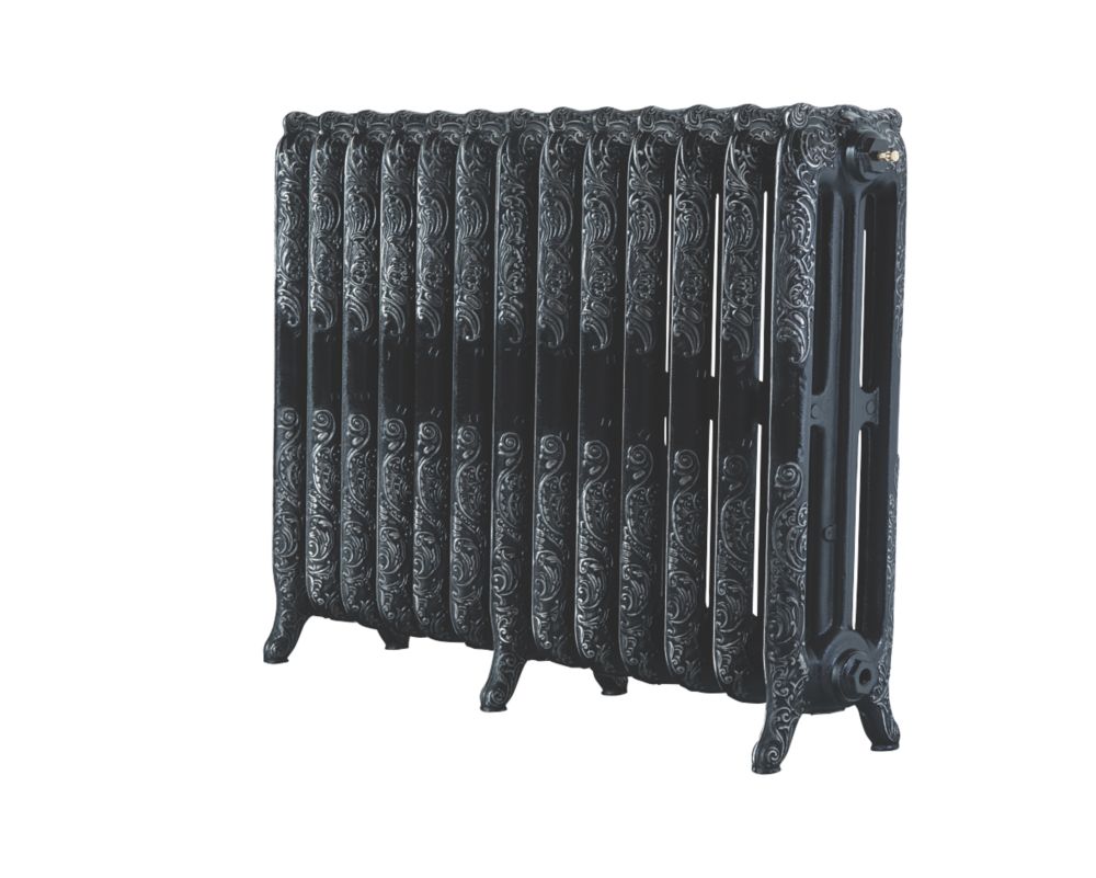 Arroll 760mm x 1074mm 6387BTU Black / Silver Cast Iron 3 Column ...