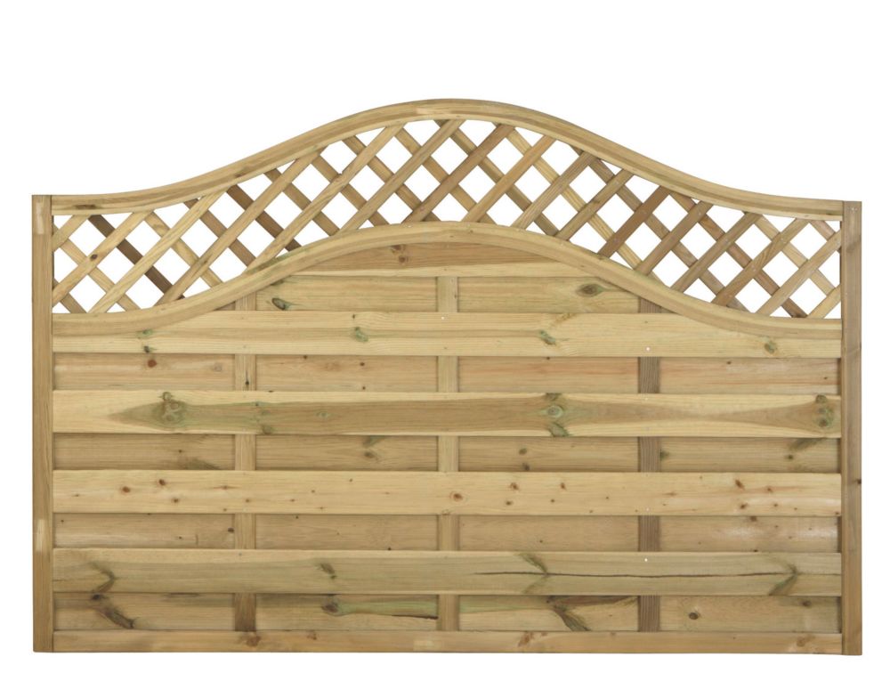 Forest Prague Lattice Curved Top Fence Panels Natural Timber 6' x 4 ...
