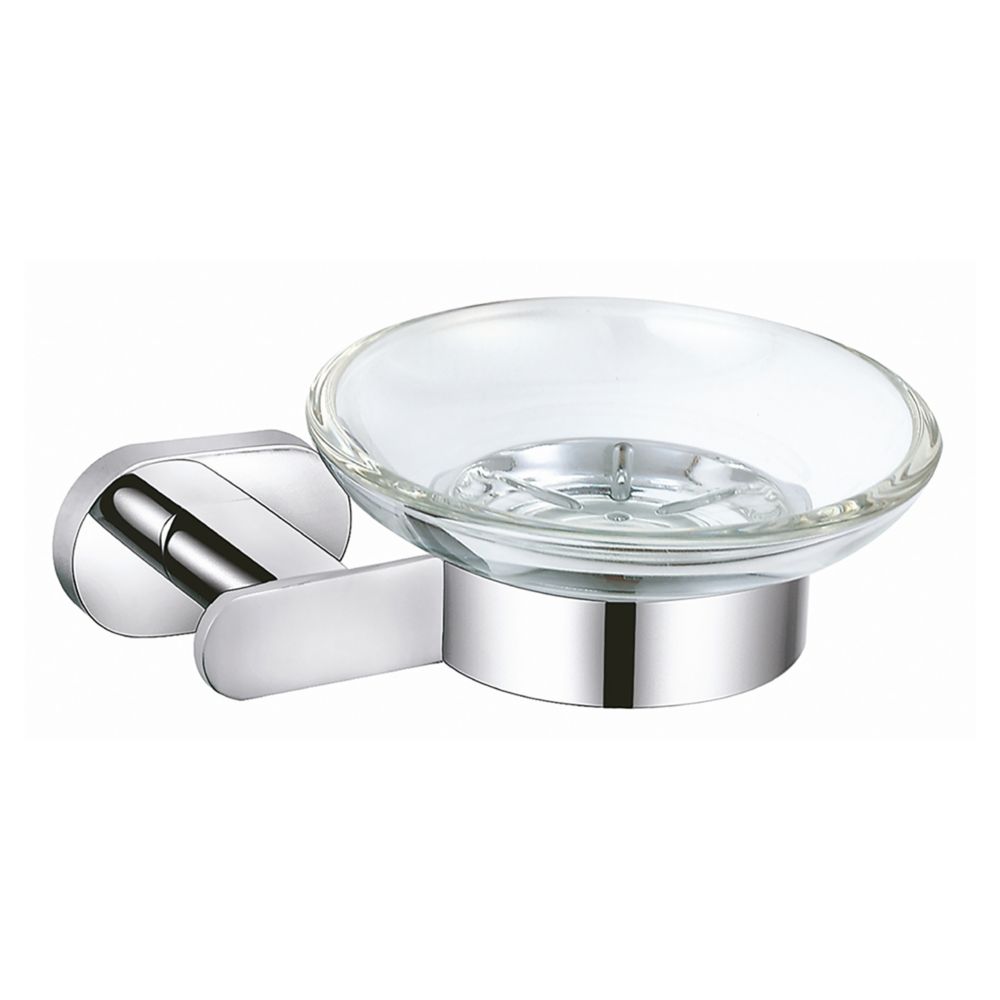 Aqualux Sandown Glass Soap Holder Chrome - Screwfix