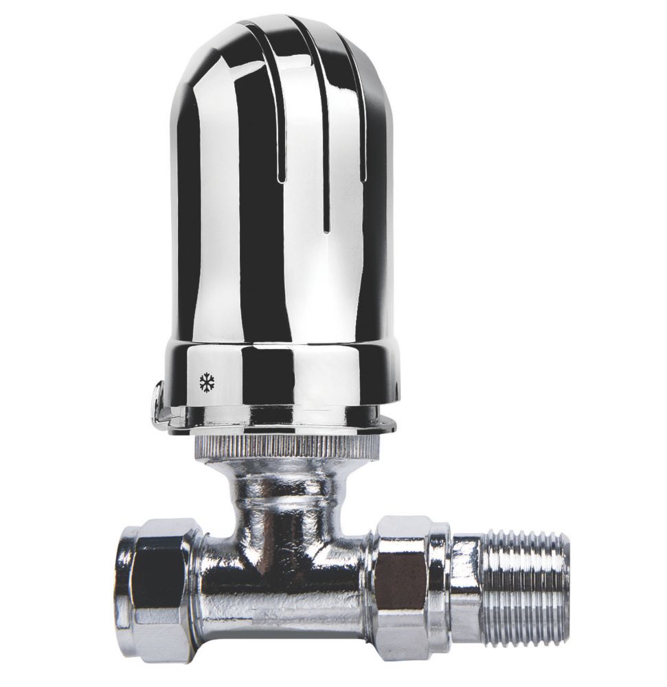 Flomasta Chrome Straight Thermostatic TRV 15mm x ½" | Thermostatic ...