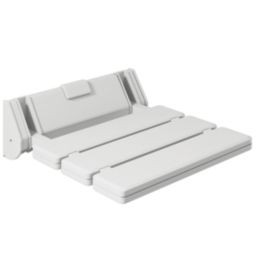 ETAL Wall Mounted Fold Down Shower Seat White - Screwfix