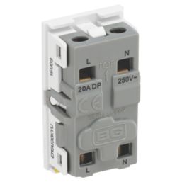 British General 20A Modular DP Key Switch White - Screwfix
