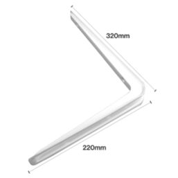 Essentials Cantilever Shelf Brackets White 320mm x 220mm 20 Pack - Screwfix