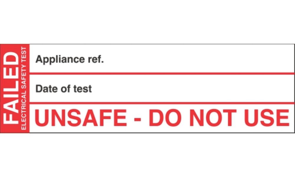 Essentials Fail Test Labels 250 Pack - Screwfix