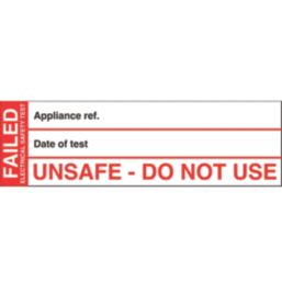 Essentials Fail Test Labels 250 Pack - Screwfix