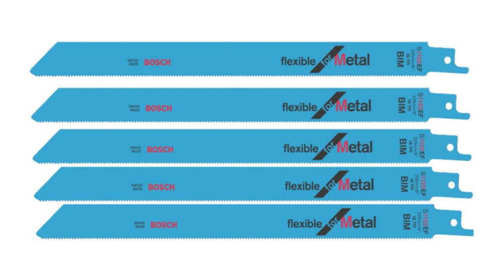 Bosch S 1122 EF Flexible Metal Reciprocating Saw Blades 225mm 5 Pack ...