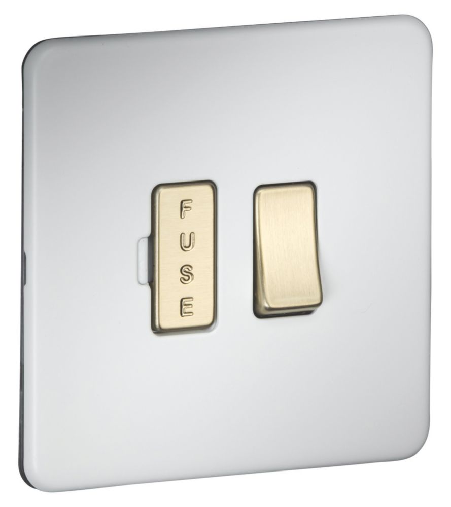 Knightsbridge 13A Switched Fused Spur Matt White - Screwfix
