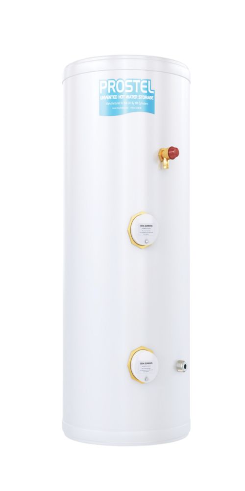 RM Cylinders Prostel Direct Slimline Unvented Hot Water Cylinder 90Ltr