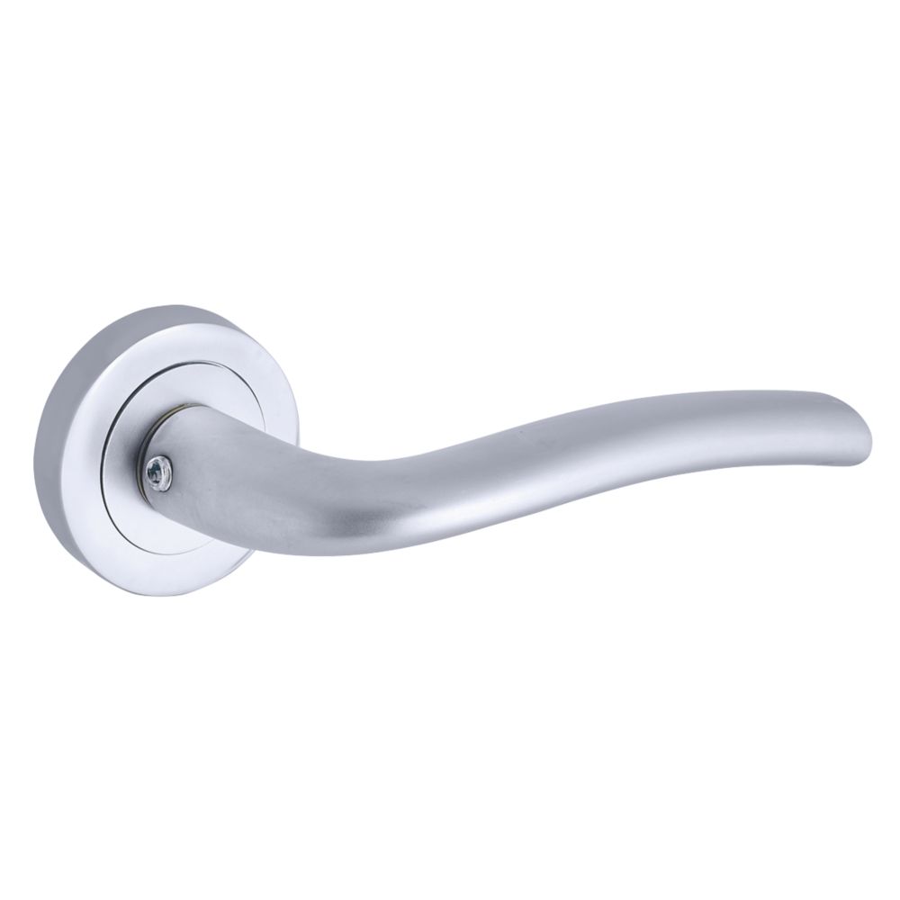 Smith & Locke Corfe Fire Rated Lever on Rose Door Handles Pair Satin ...