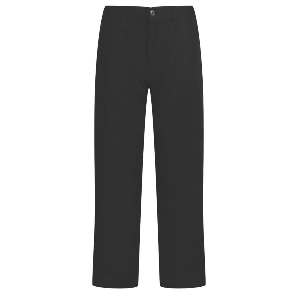 Regatta Lined Action Work Trousers Black 42" W 33" L - Screwfix