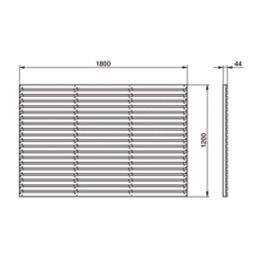Forest Single-Slatted Fence Panels Natural Timber 6' x 4' Pack of 3 ...