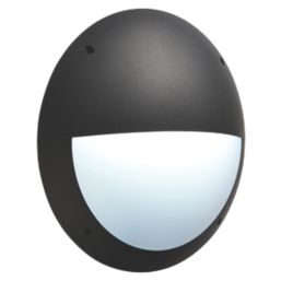 LAP Outdoor Round LED Bulkhead Matt Black 12W 1000lm - Screwfix