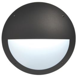 LAP Outdoor Round LED Bulkhead Matt Black 12W 1000lm - Screwfix