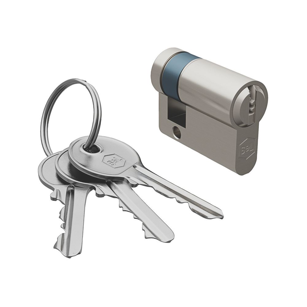 Smith & Locke 6-Pin Cylinder Lock 30-10 (40mm) Satin Nickel - Screwfix