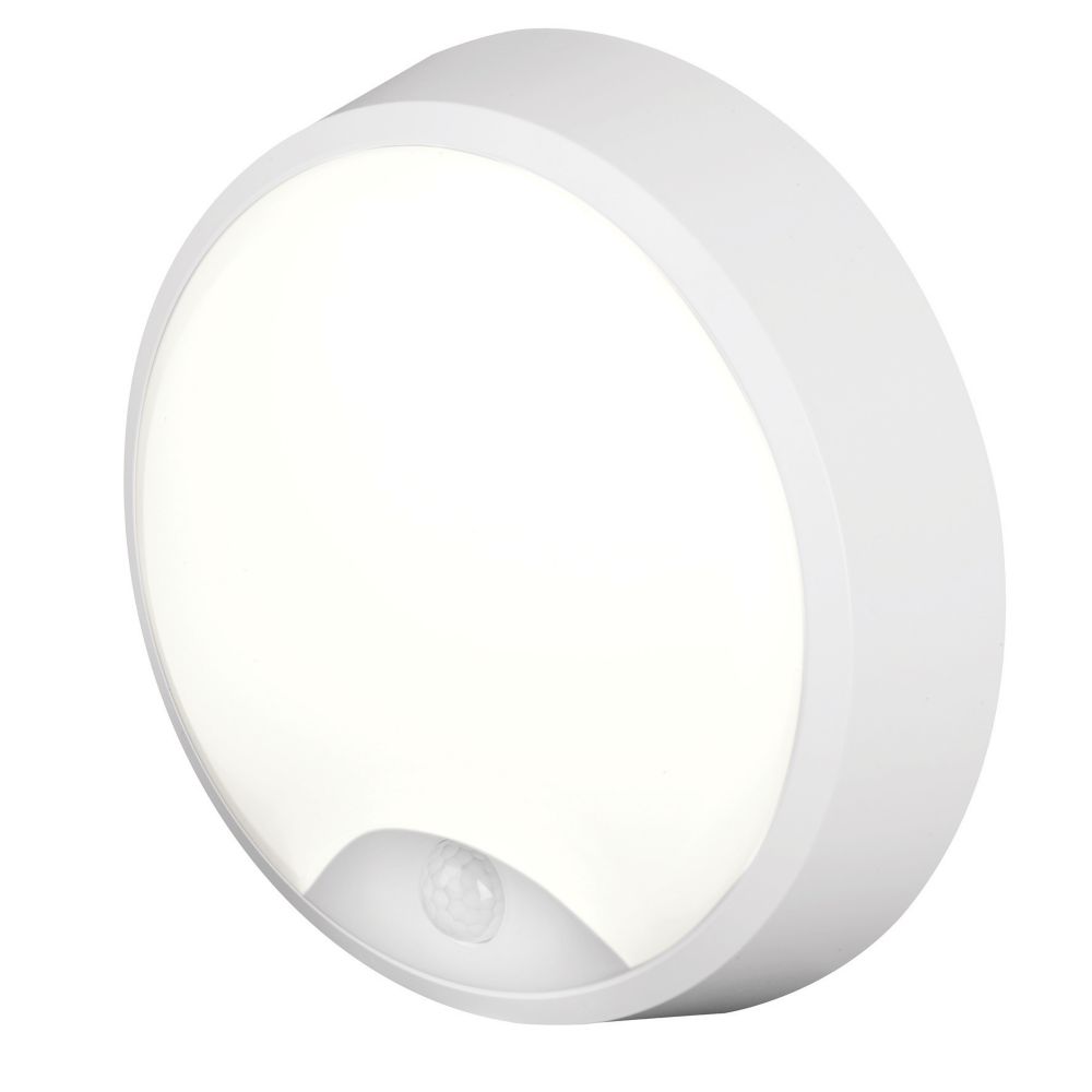 4lite Pylus Outdoor Round LED Wall & Ceiling Bulkhead With PIR Sensor ...