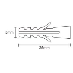 Easyfix Nylon Wall Plugs 5mm x 25mm 100 Pack - Screwfix