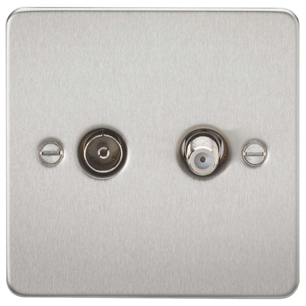 Knightsbridge 2-Gang Isolated Coaxial TV & F-Type Satellite Socket ...