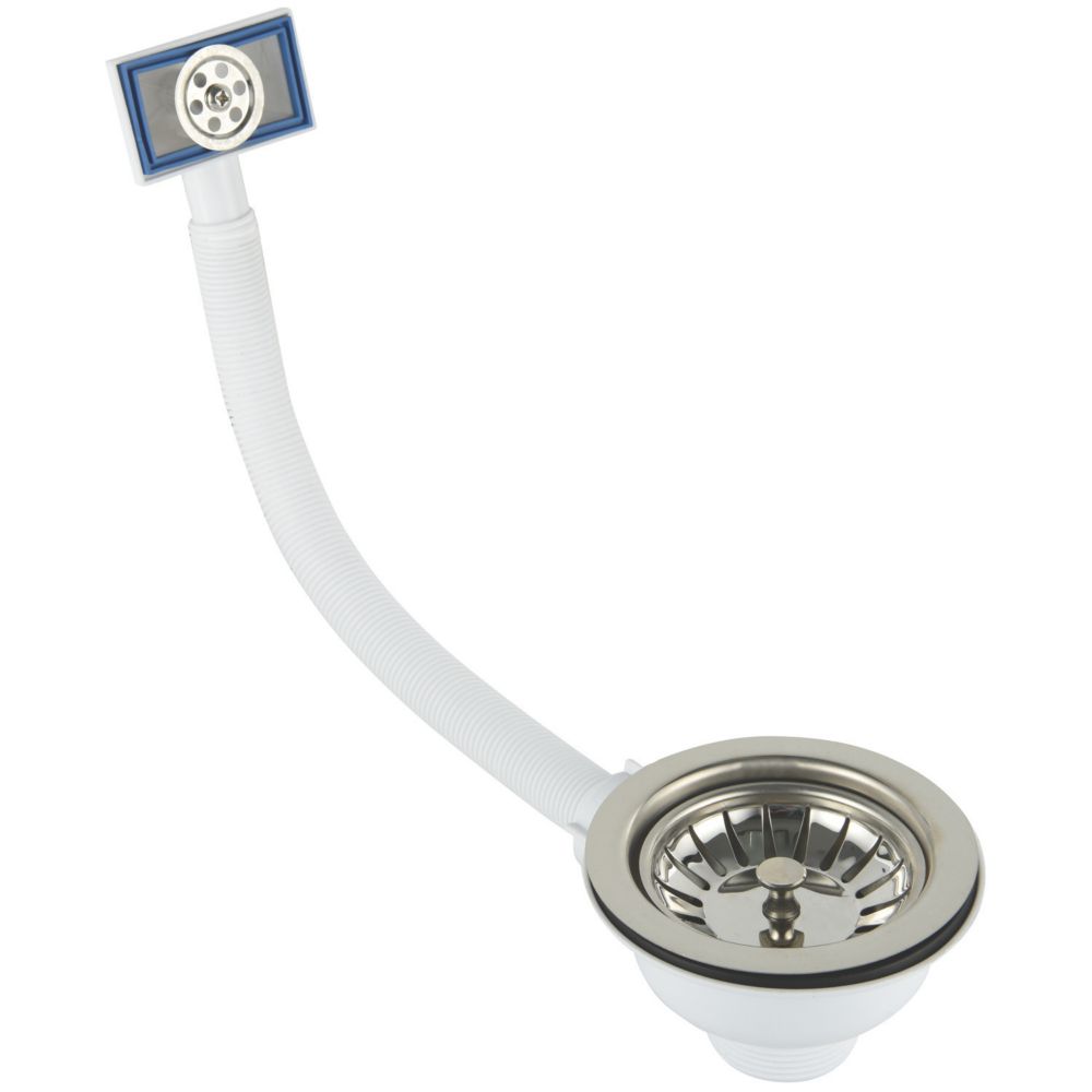 ETAL Sink Strainer Waste with Overflow Chrome 90mm - Screwfix