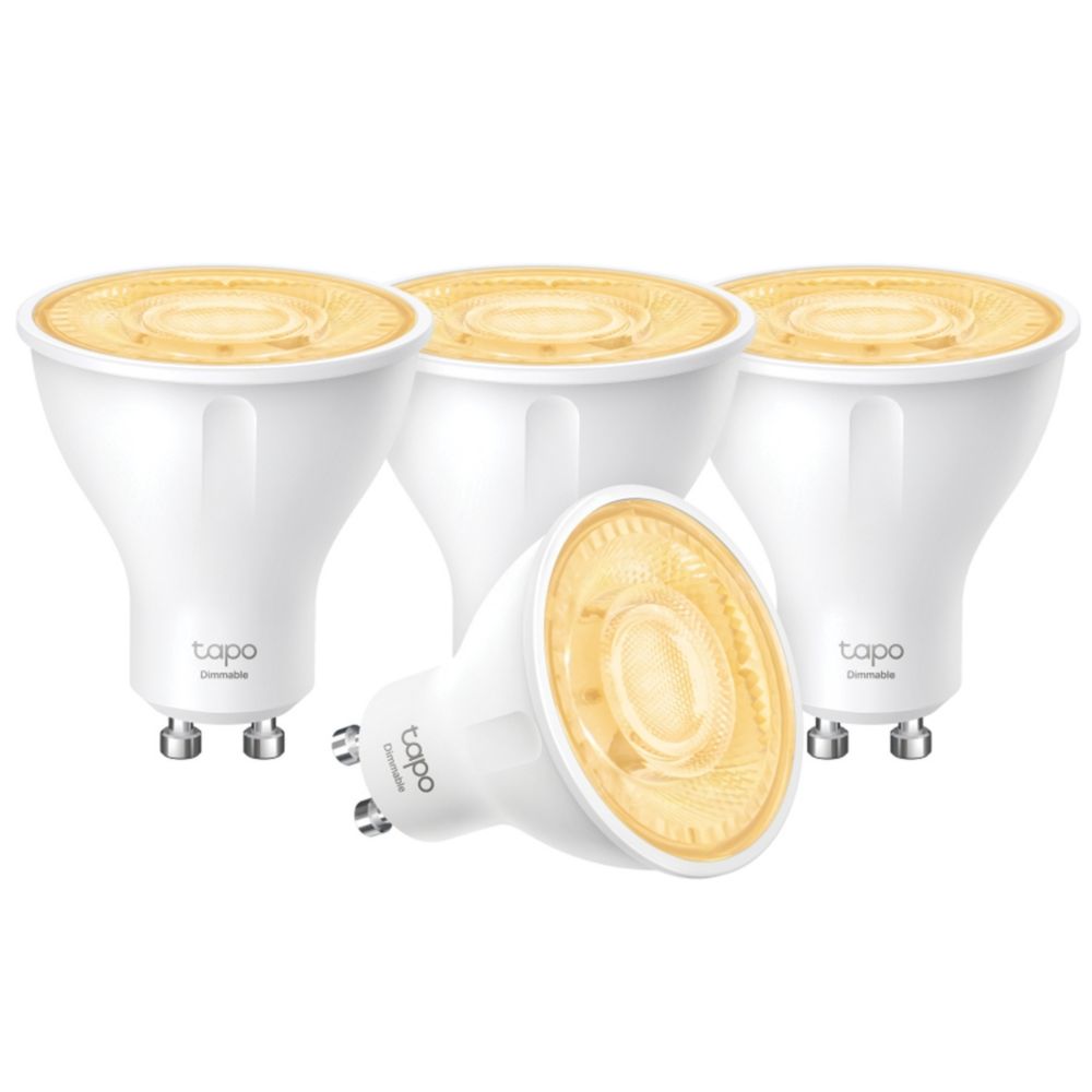 TP-Link Tapo GU10 LED Smart Light Bulb 2.9W 350lm 4 Pack - Screwfix