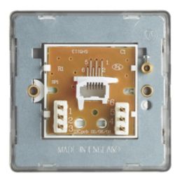 Contactum Lyric 1-Gang Slave Telephone Socket Brushed Steel with White ...