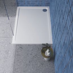 ETAL Pearlstone Matrix Rectangular Shower Tray White 1200mm x 900mm x ...