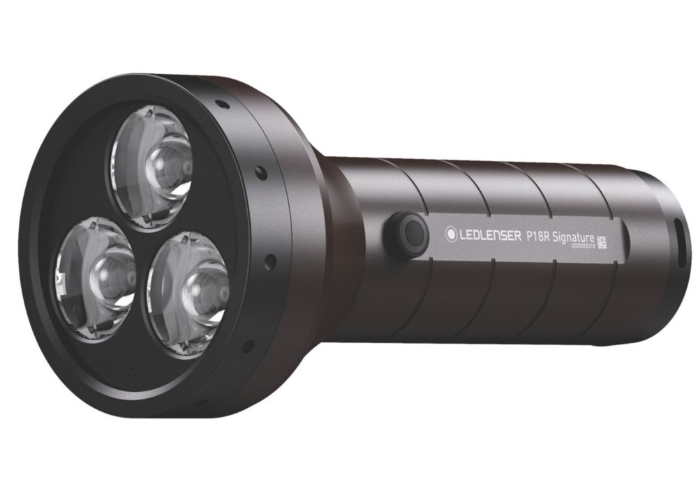 LEDlenser P18R Signature Rechargeable LED Hand Torch Black 30 - 4500lm ...