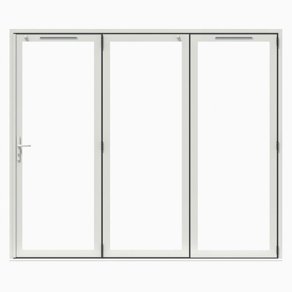 Green & Taylor 3-Door White Aluminium Bi-Fold Patio Right-Hand Opening ...