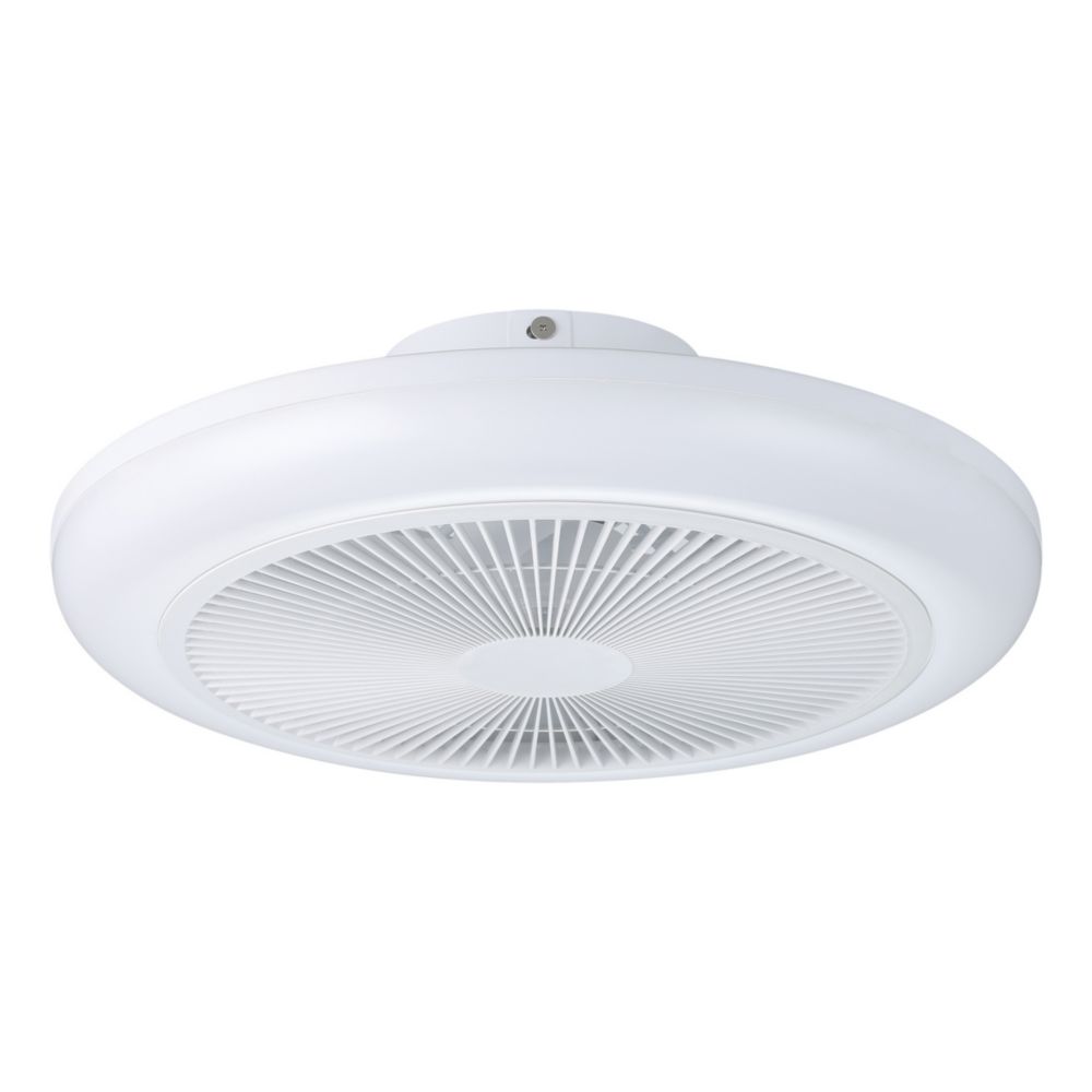 Eglo Sayulita 1 LED 460mm Ceiling Fan White/Grey 5.2W 3280lm - Screwfix
