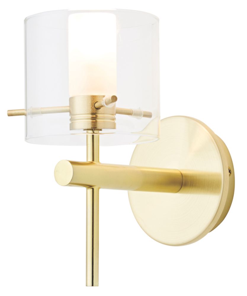 Spa Gene Wall Light Fitting Satin Brass - Screwfix