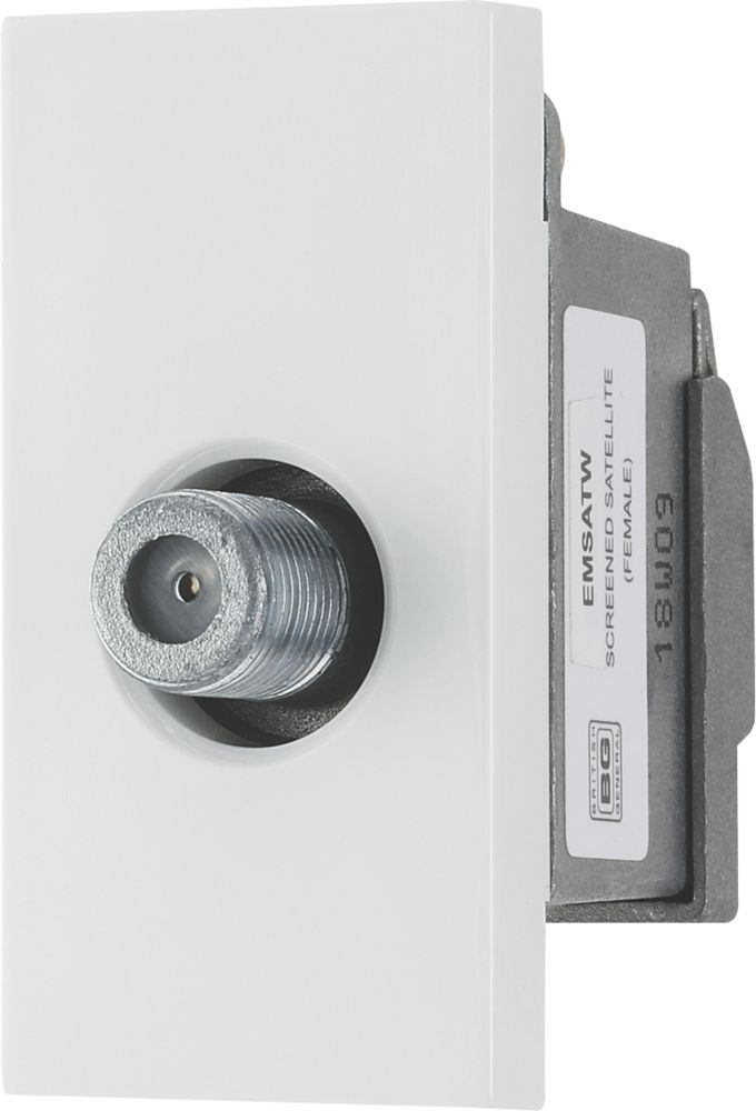 British General Modular F-Type Satellite Socket White - Screwfix