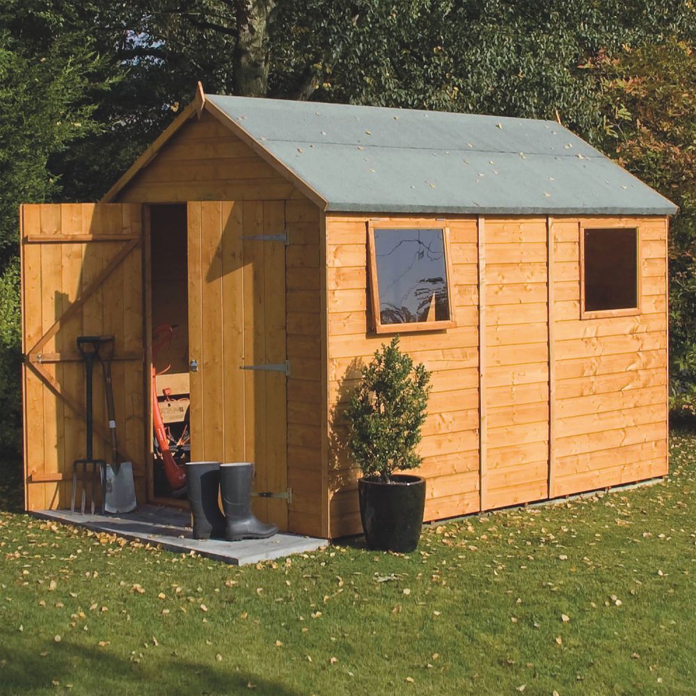 Rowlinson Premier 6' x 9' 6" (Nominal) Apex Shiplap T&G Timber Shed ...
