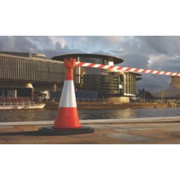 Skipper SKIPPER01 Retractable Barrier with Red / White Tape Orange 9m ...