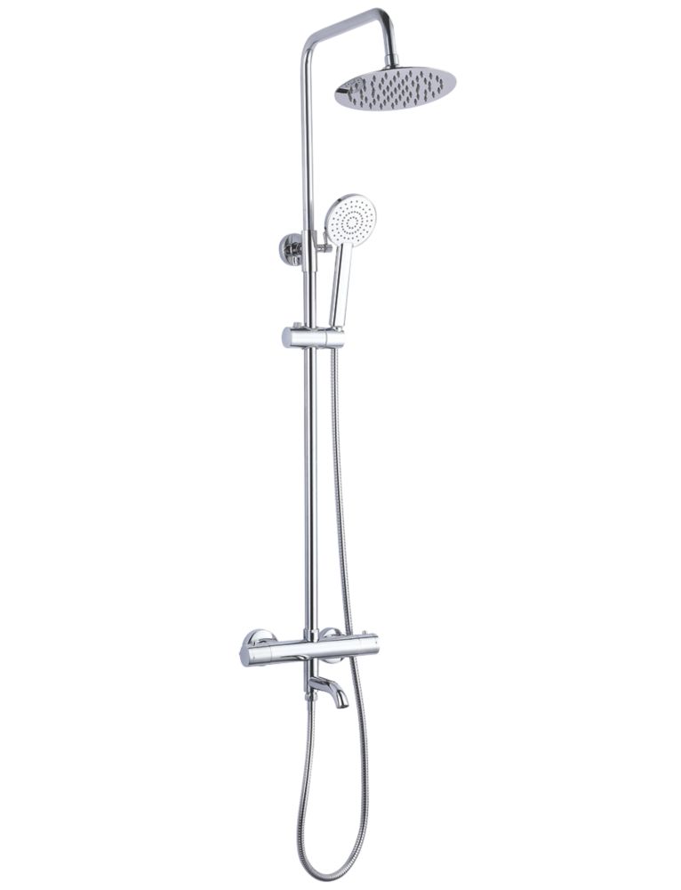 ETAL Santana Rear-Fed Exposed Polished Chrome Thermostatic Mixer Shower ...