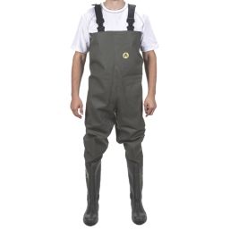Amblers Tyne Size 10.5 Green Safety Chest Waders - Screwfix