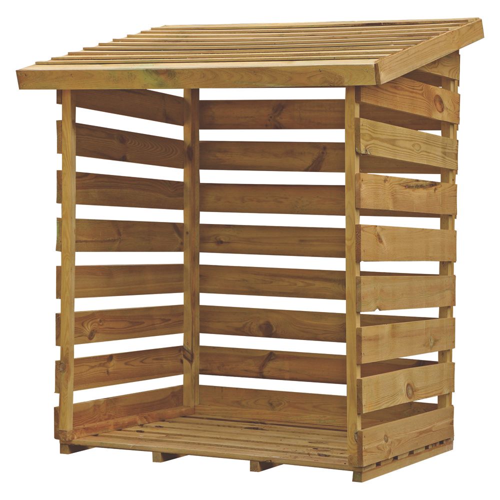 Mercia Single 3' x 2' 6" (Nominal) Timber Log Store - Screwfix