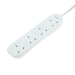 Masterplug 13A 4-Gang Unswitched Extension Lead 1m - Screwfix