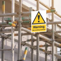 Essentials "Warning Men Working Overhead" Sign 420mm x 297mm - Screwfix
