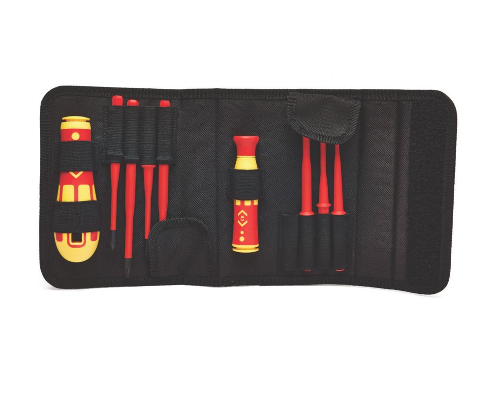 C.K Mixed Interchangeable VDE Screwdriver Set 9 Pieces Screwfix