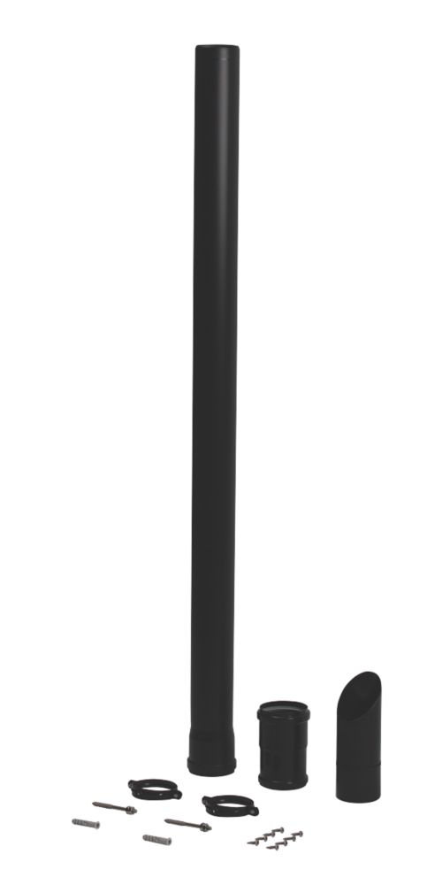 Baxi Under Balcony / Eaves Flue Kit Black 1035mm - Screwfix