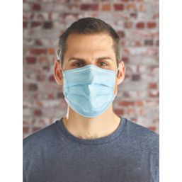 Type 1 Single-Use 3-Ply Face Mask 10 Pack - Screwfix