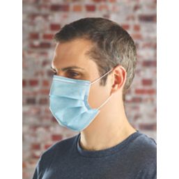 Type 1 Single-Use 3-Ply Face Mask 10 Pack - Screwfix