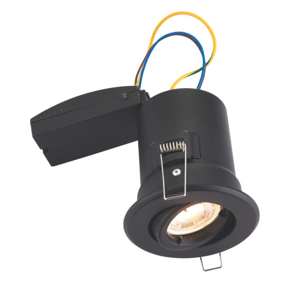 Saxby Major GU10 Tilt Fire Rated Recessed Downlight Black - Screwfix