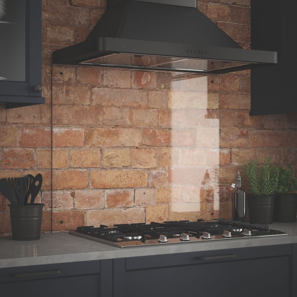 Splashback Clear with Bronze Caps Kitchen Splashback 900mm x 700mm x ...