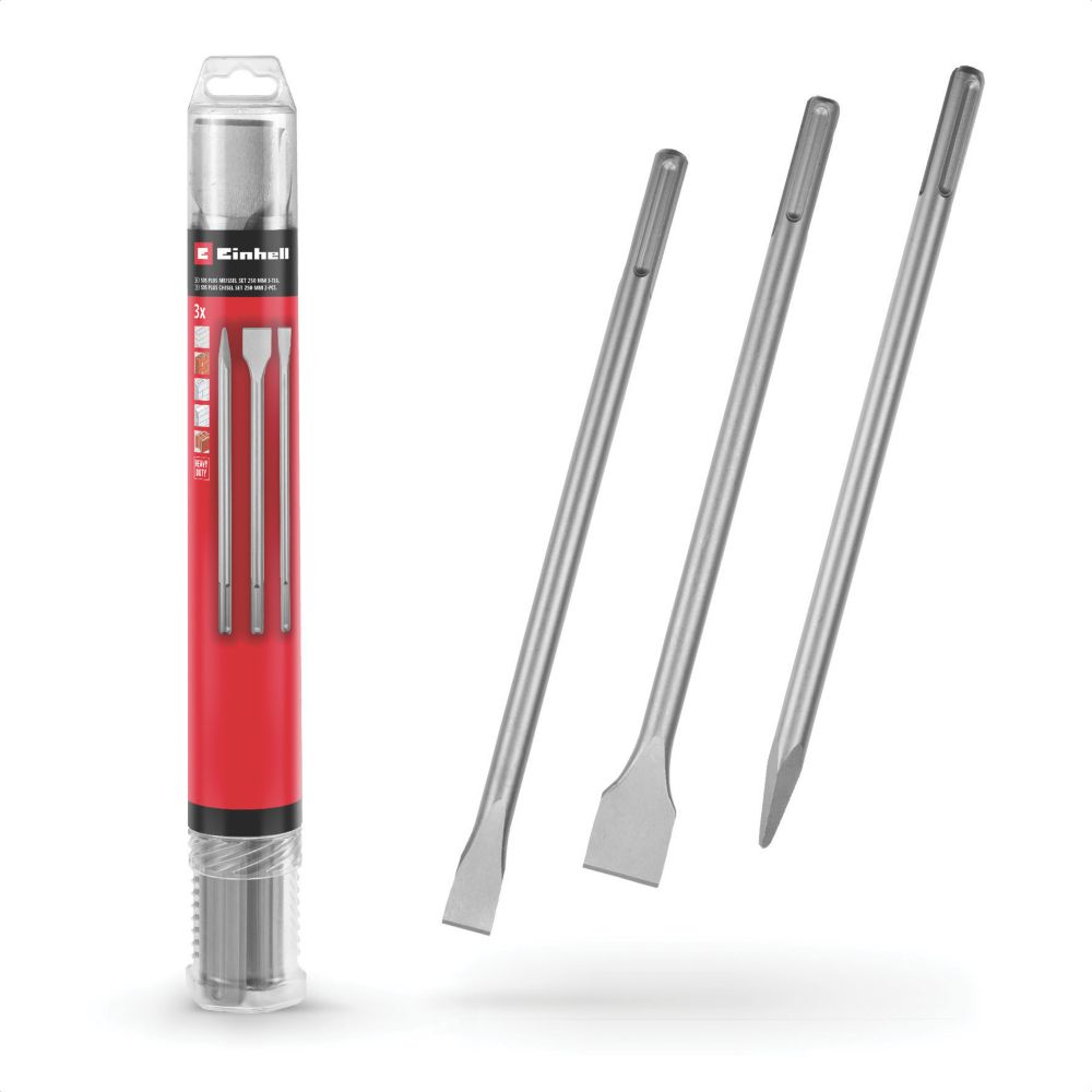Einhell SDS Max Shank Chisel Bit Set 3 Pieces - Screwfix