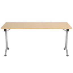 TC Group One Union Rectangular Folding Table Nova Oak/Silver 1600mm x ...