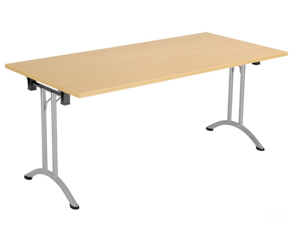TC Group One Union Rectangular Folding Table Nova Oak/Silver 1600mm x ...