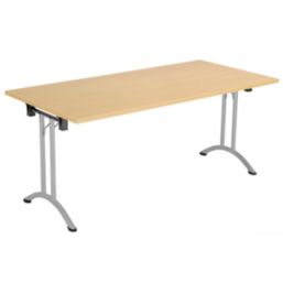 TC Group One Union Rectangular Folding Table Nova Oak/Silver 1600mm x ...