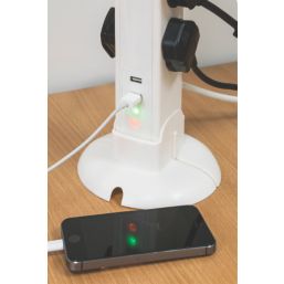 Masterplug 13A 10-Gang Unswitched Surge-Protected Tower Extension Lead ...