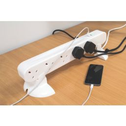 Masterplug 13A 10-Gang Unswitched Surge-Protected Tower Extension Lead ...