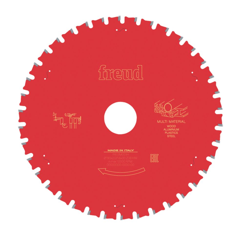 Freud Multi-Material Circular Saw Blade 190mm x 30mm 38T - Screwfix